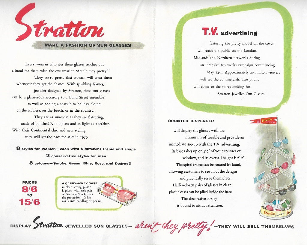 Vintage Stratton Brand Sunglasses 1950s Catalogue Full Colour – The ...