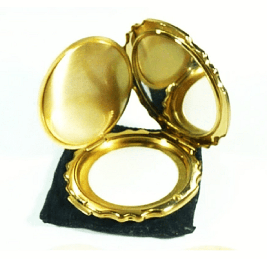 1960s Stratton Powder Compact Dusky Pink And Gold Roses – The Vintage ...