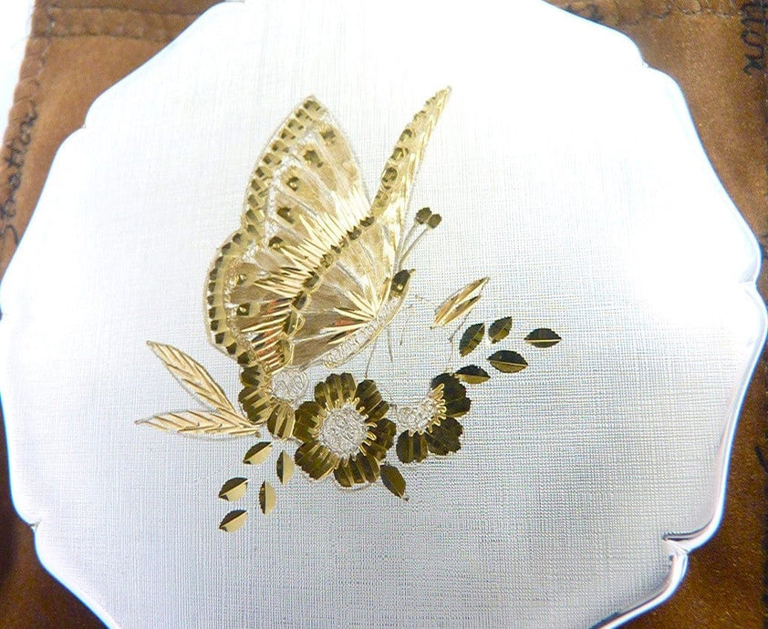 Unused Silver Plated Stratton Gilt Butterfly Powder Compact 1980s – The ...