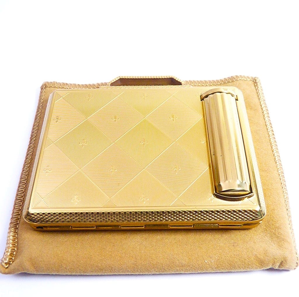 Gleaming Golden Unused Kigu Novelty Suitcase Powder Compact 1960s – The ...