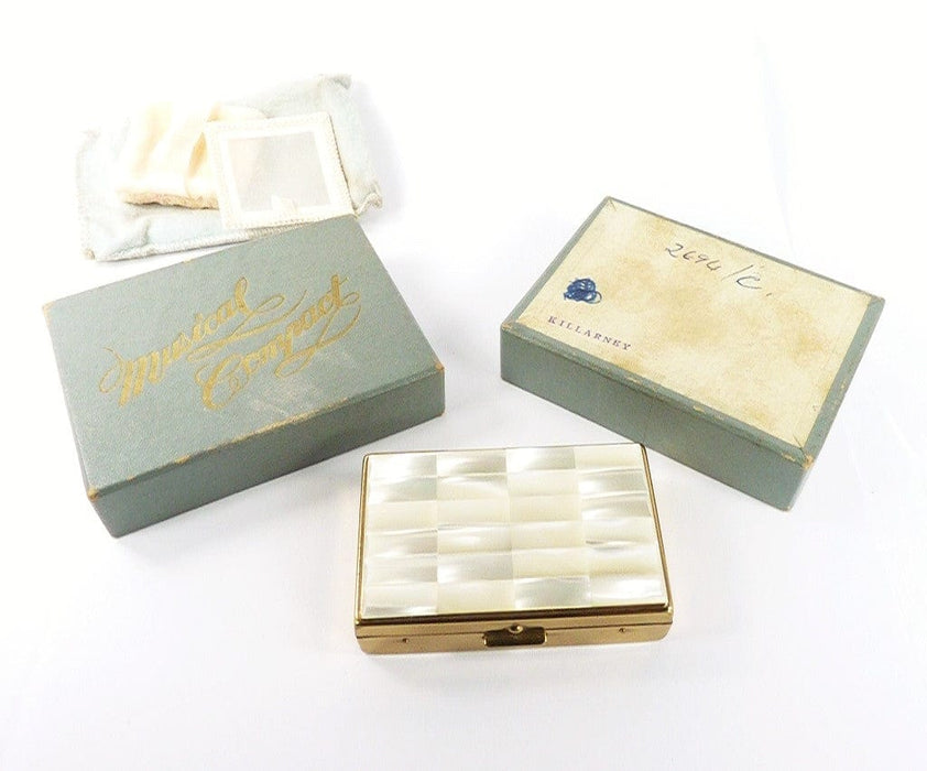 Vintage Musical Powder Box Mother Of Pearl Lid 1950s Plays Killarney ...