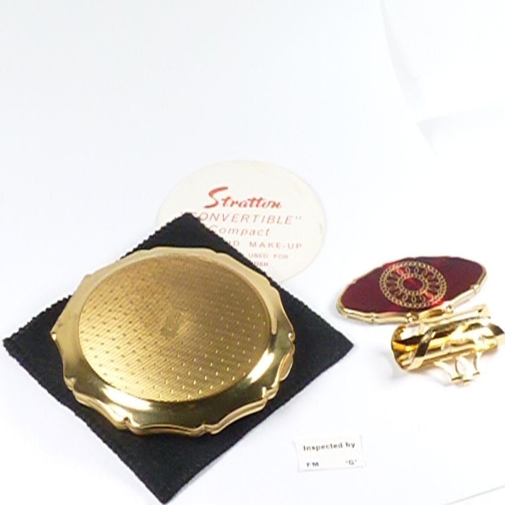 Red And Gold Vintage Stratton Vanity Set 1970s Vintage Accessories ...