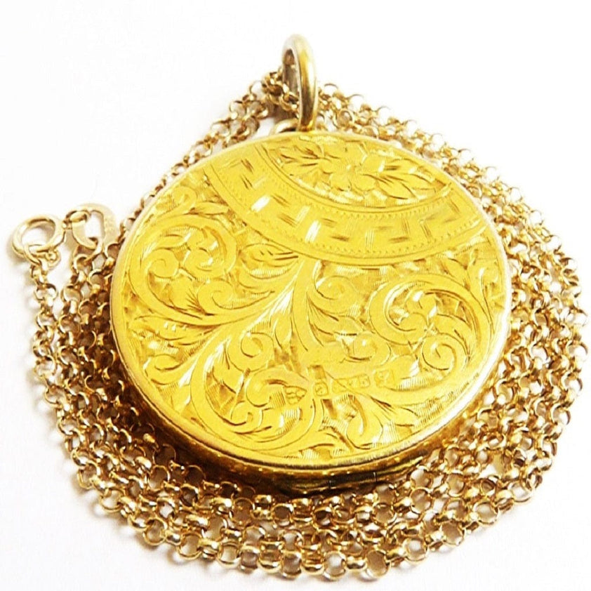 Impressive Fully Hallmarked Solid Gold Locket On 18 Inch 9ct Chain ...
