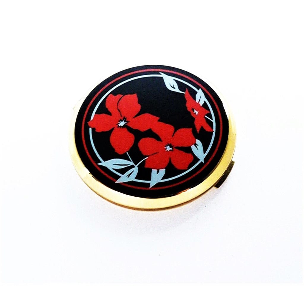 1990s Stratton Red Black Grey Compact Mirror For Max Factor Creme Puff ...