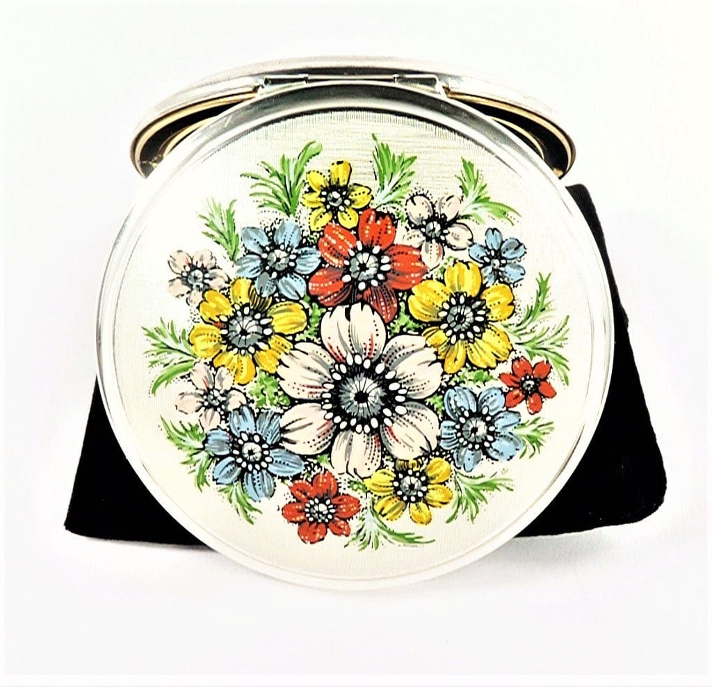 Colourful Silver Plated Vintage Stratton Compact Mirror 1970s – The ...
