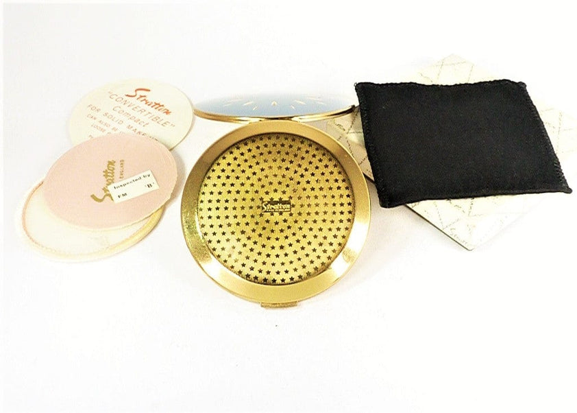 Unused Blue Stratton Compact 1970s For Max Factor Creme Puff And CCUK ...