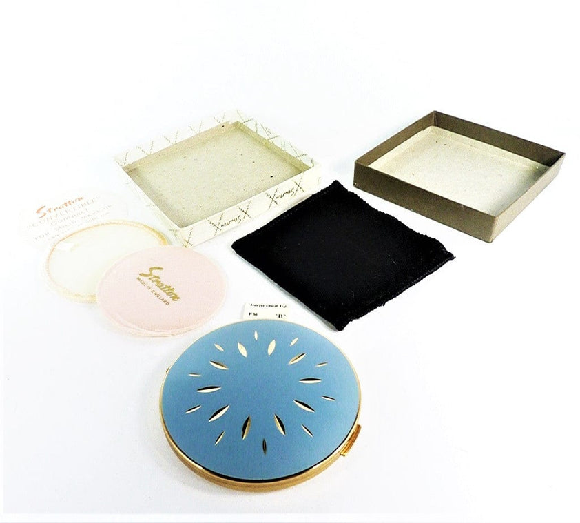 Unused Blue Stratton Compact 1970s For Max Factor Creme Puff And CCUK ...
