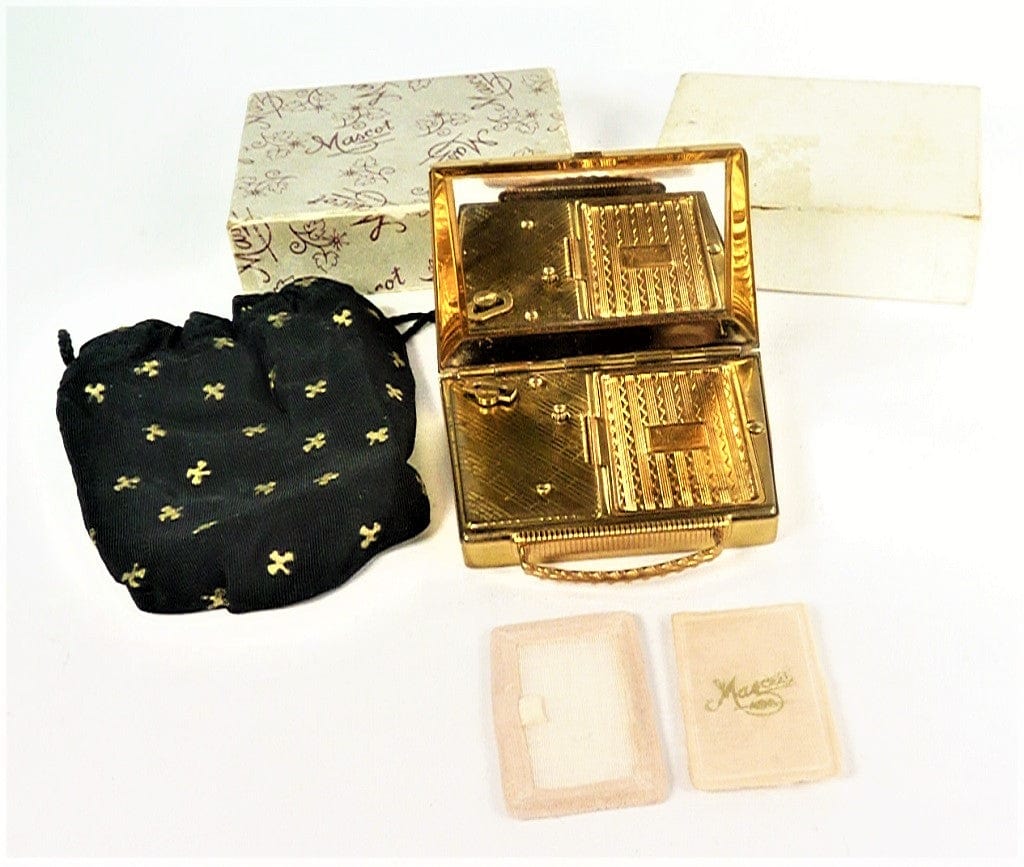 Boxed 1950s Mascot Handbag Shaped Musical Powder Compact – The Vintage ...