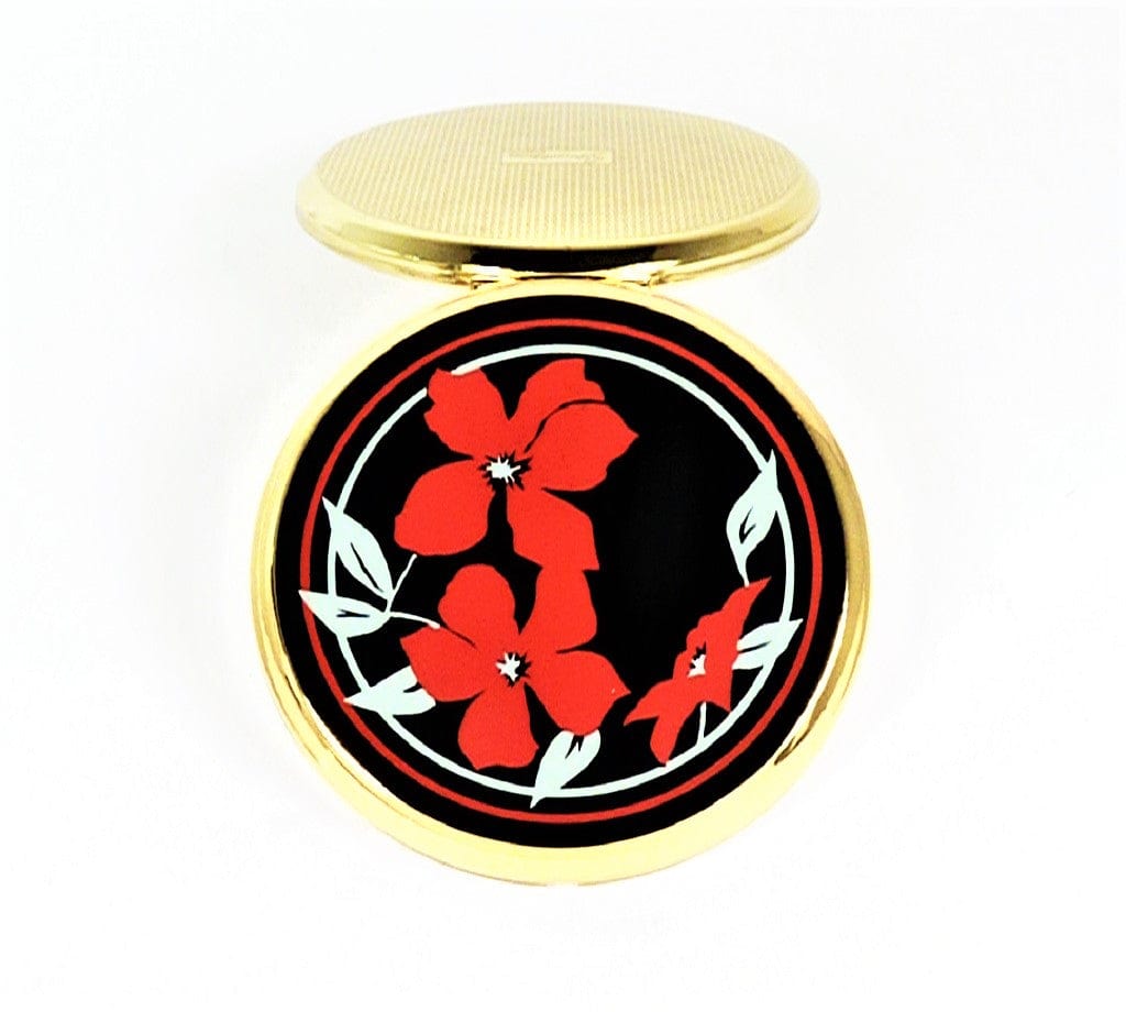 1990s Stratton Red Black Grey Compact Mirror For Max Factor Creme Puff ...