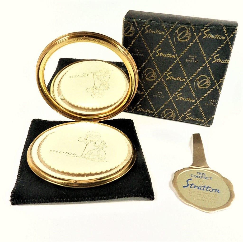 Rare Stratton Compact 1948 Silk / 12th Wedding Anniversary Gift – The ...