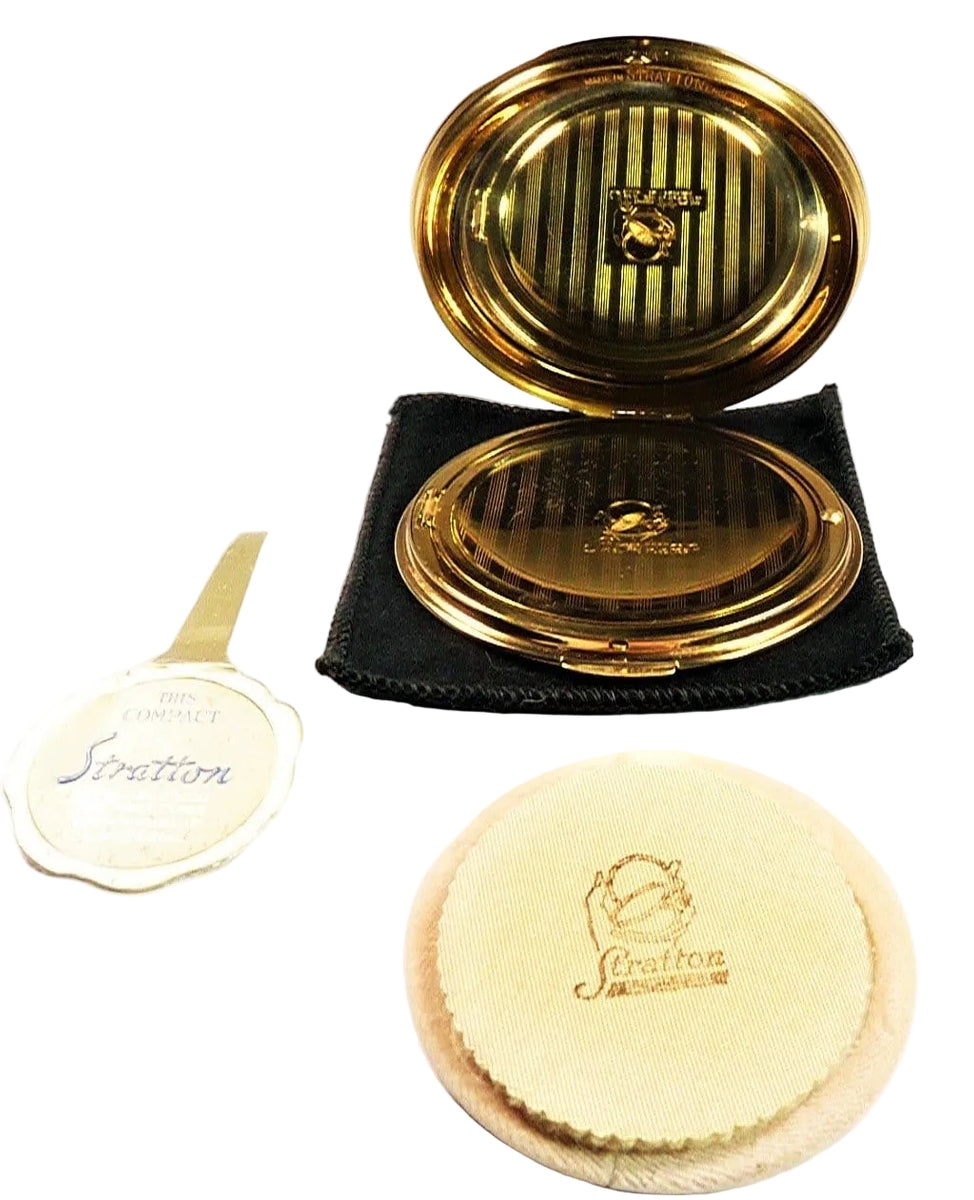 Early Unused 1950s Stratton Compact With Hand Painted Decoration For L ...