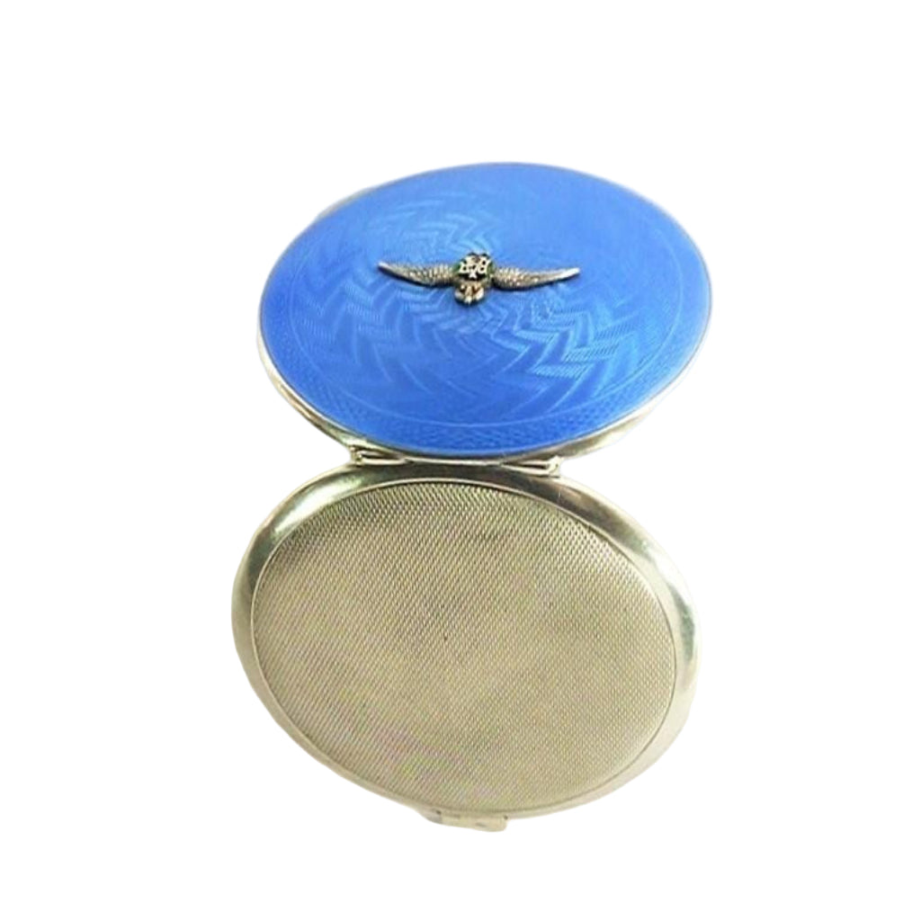 WWII RAF Sterling Silver Enamel Powder Compact 1944 D Day Memorabilia ...